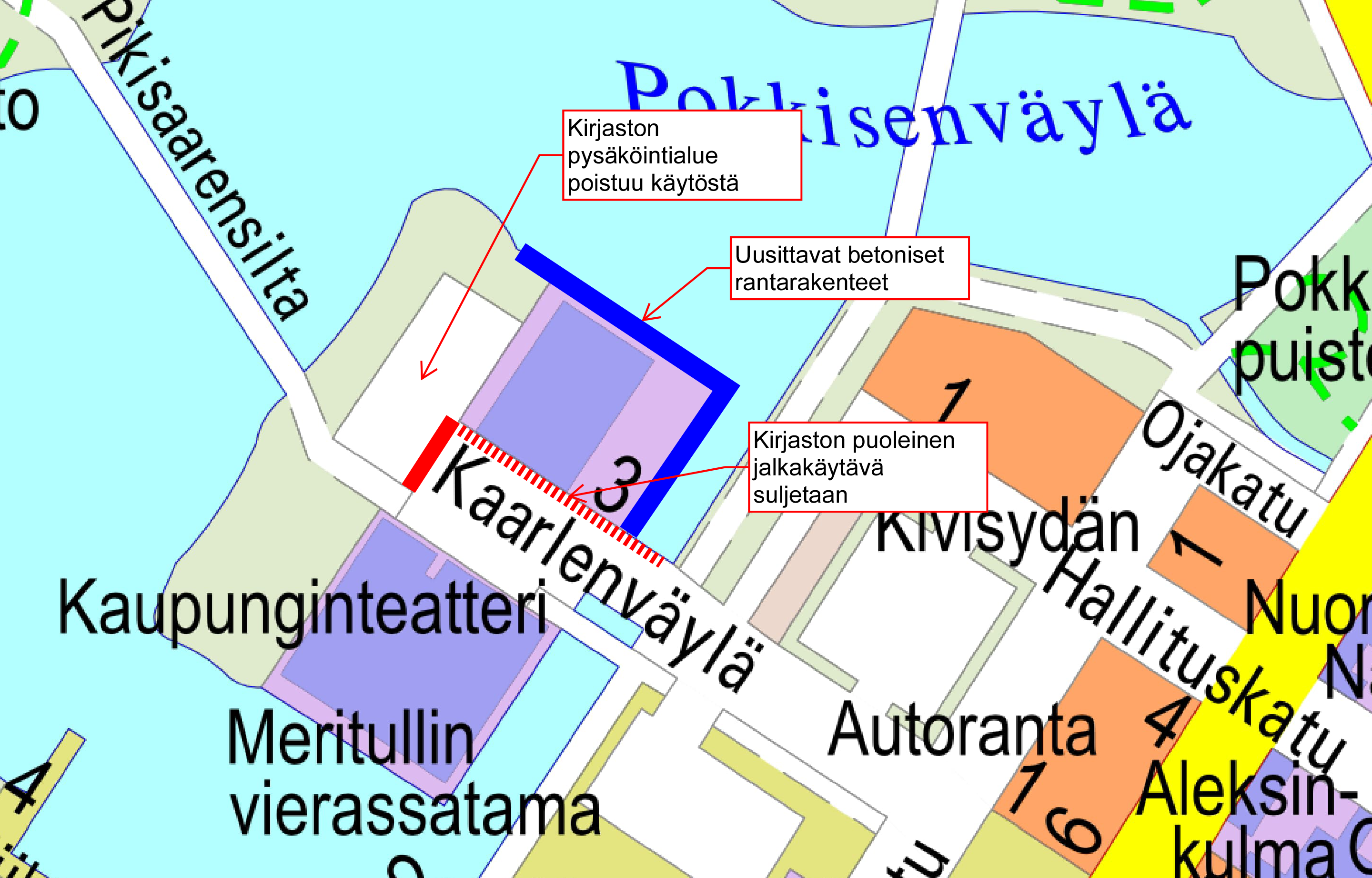 Oulun pääkirjaston rantarakenteet uusitaan – parkkipaikka poistuu ...