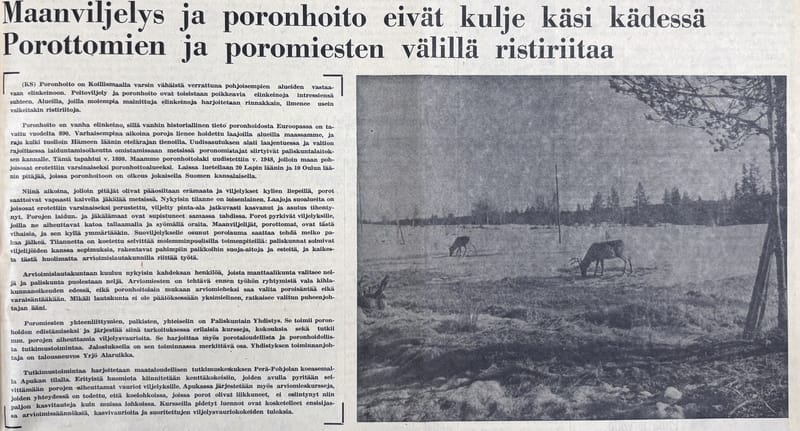 Vanha kuva: Porottomien ja poromiesten välillä ristiriitaa | Koillissanomat